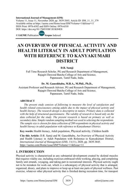 Effects Of Physical Activity Exercise And Sedentary Behaviors To Docx