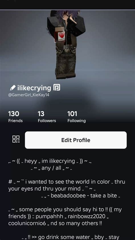 Roblox Description Ideas