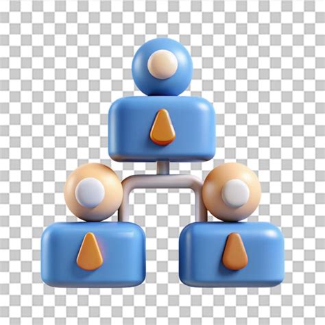 3d Set Of Hierarchy Icon Isolated On White Background Enterprise Management Subordinate