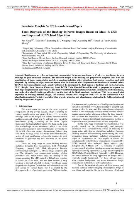 Pdf Fault Diagnosis Of The Bushing Infrared Images Based On Mask R Cnn Algorithm