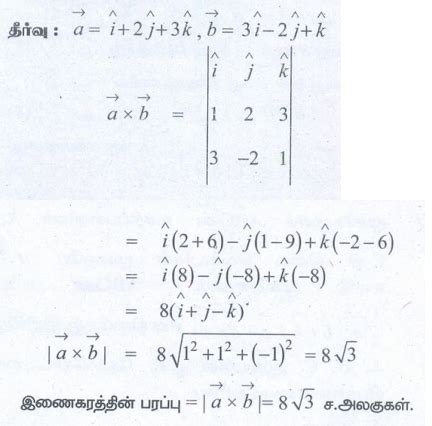 பயறச வகடர பரககம Vector product மறறம பணபகள பததக கணகககளககன