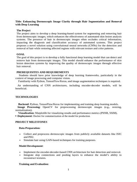 Enhancing Dermoscopic Image Clarity Through Hair Segmentation And Removal With Deep Learning