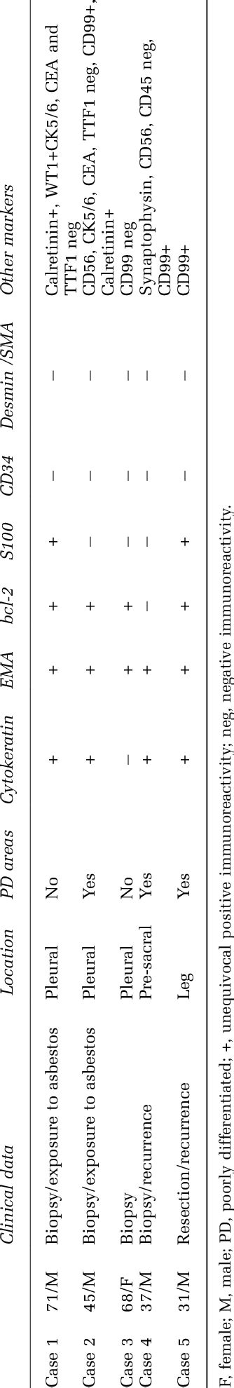 Characteristics Of The Five Ss18 Ssx Fusion Gene Negative Cases Download Table