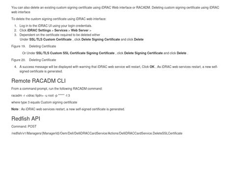 Deleting Custom Or Custom Signing Certificate Methods To Manage Web Server Certificates On