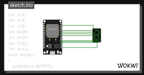 Seven Segment Using Esp32 Wokwi Esp32 Stm32 Arduino Simulator