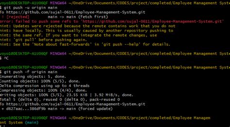 Was Trying To Push Local Repo To Remote But Its Keep Getting Rejected