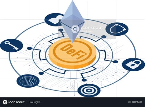 Defi Decentralized Finance And Blockchain Technology Illustration Business Illustrations