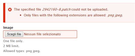 Rationalize Image Widget Validation Error Messages Drupal Org