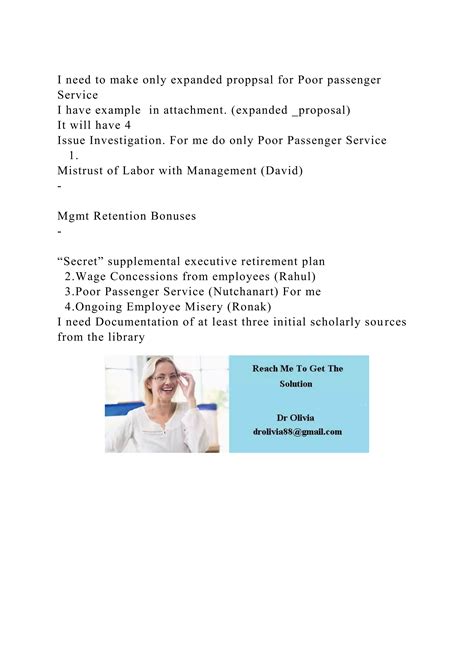 I Need To Make Only Expanded Proppsal For Poor Passenger Servicei Docx