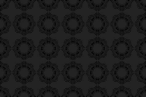 3d 체적 볼록엠보싱 기하학적 블랙 배경 낙서 멕시코 모티브의 스타일의 민족 패턴 우아한 아름다운 장식 0명에 대한 스톡 벡터