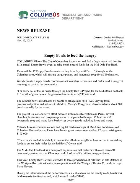 Press Release Structure And Format Writing For Strategic Communication Industries