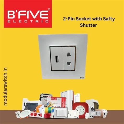 6 A Pc 2 Pin Socket With Safety Shutter Hector White At ₹ 34piece