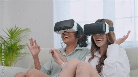 Lgbtq Asian Couples Or Lesbians Or Friends Are Playing Games And