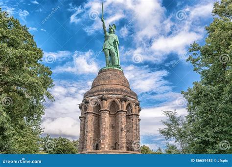 Hermann Monument In The Teutoburg Forest In Germany Stock Image Image Of Azul Field 86659483