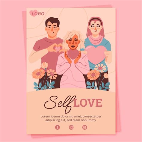 Premium Vector Self Love Poster Template