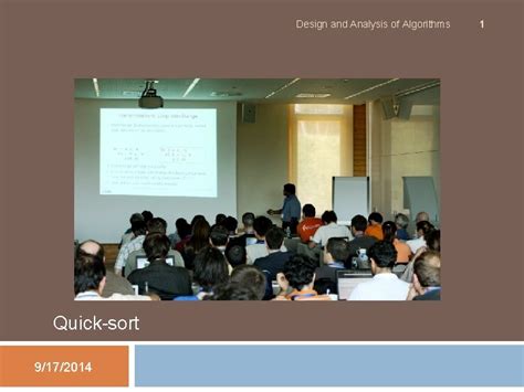 Design And Analysis Of Algorithms Quicksort 9172014 1