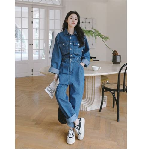 빈티지 와이드 여자점프수트 캐쥬얼 여성 점프수트 멜빵바지 작업복점프슈트 코디 티몬