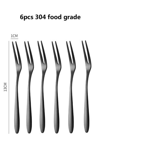 6 12 Stuks Roestvrij Staal Twee Tine Vork Fruit Vo Vicedeal