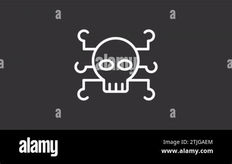 Animated Cybercrime White Line Icon Criminal And Illegal Activity