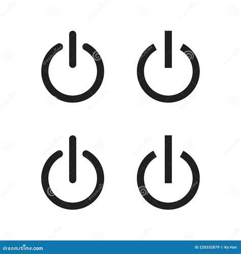 power button icon vector shutdown symbol images stock vector illustration of light outline