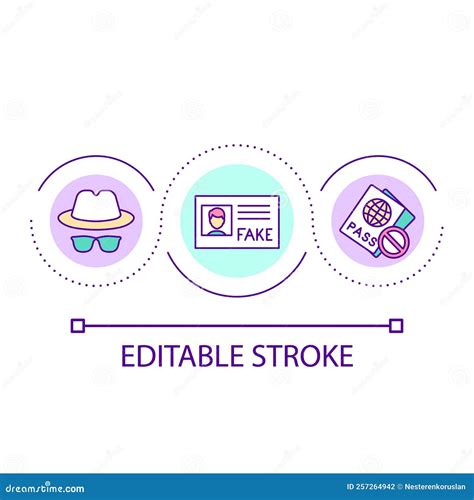 Identity Document Forgery Loop Concept Icon Stock Vector Illustration Of Icon Line 257264942