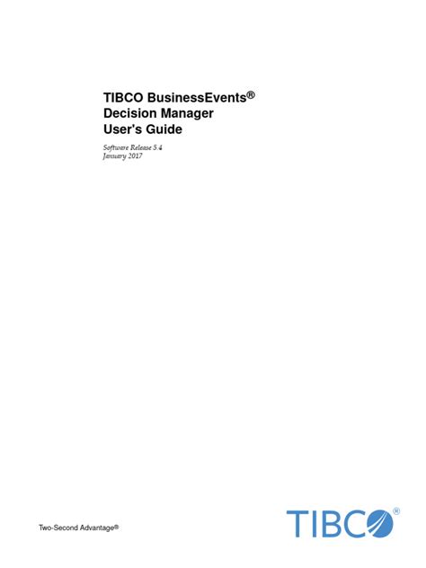 Tib Businessevents Decisionmanager 54 Users Guide Pdf Transport