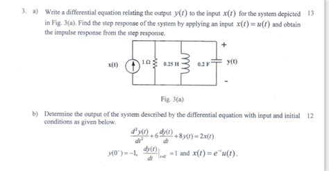 solved a write a differential equation relating the output