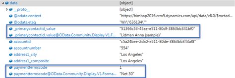 Getting Formatted Values Using Web Api Himbap