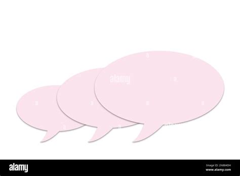 Pink Speech Bubbles Against White Background 2d Illustration Stock