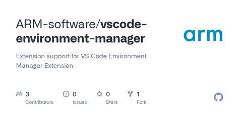 github arm software vscode environment manager extension support for