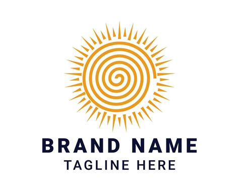 Sun Logo Design Geometric Radial Rays Of Sunburst Isolated Usable For