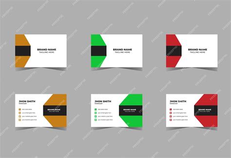 Шаблон дизайна корпоративной современной визитной карточки креативная и чистая визитная