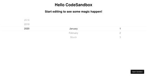 React Scrollable Picker Examples Codesandbox