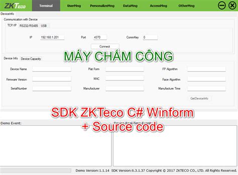 [c ] Chia Sẻ Tài Liệu Sdk Và Source Code Máy Chấm Công Dòng Máy Zkteco
