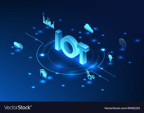 Internet Of Things Technology Iot Placed Vector Image