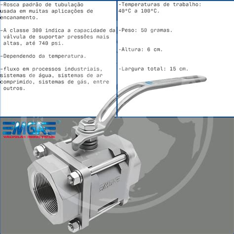 Valvula De Esfera Tripartida 12 Bsp Cl300 T Inox Mga Beonli