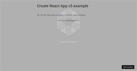 Create React App Codesandbox