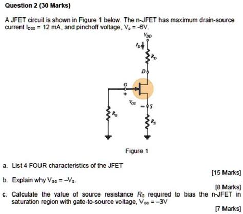 SOLVED Text Question Marks A JFET Circuit Is Shown In Figure Below The N JFET Has A