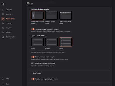 Specific Settings Within Gin Gin Admin Theme Drupal Wiki Guide On