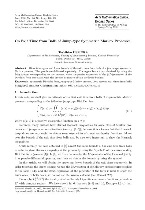 Pdf On Exit Time From Balls Of Jump Type Symmetric Markov Processes