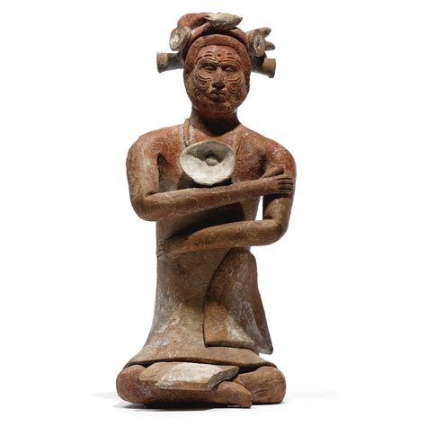 59 Maya Seated Figure Of A Dignitary Jaina Late Classic Ca A D