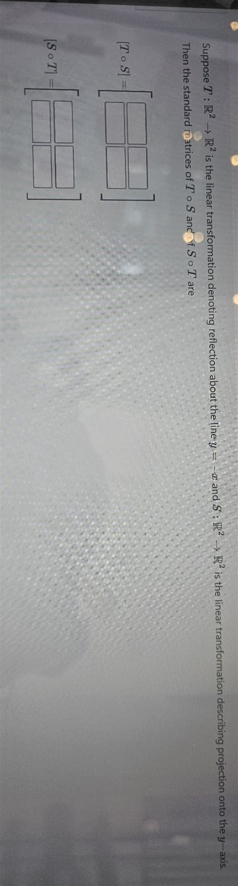 Solved Suppose T R2→r2 ﻿is The Linear Transformation