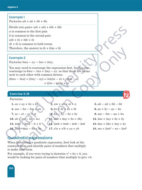 Factorisation Grouping And Splitting The Middle Term Pdf Algebra Mathematics