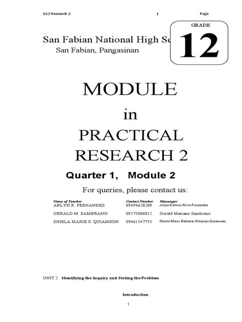 Quarter 1 Module 2 Practical Research 2 2 Pdf Theory Experience