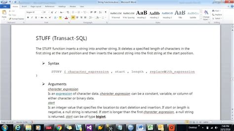 String Functions In Sql Server Part V Space Str Stuff Substring