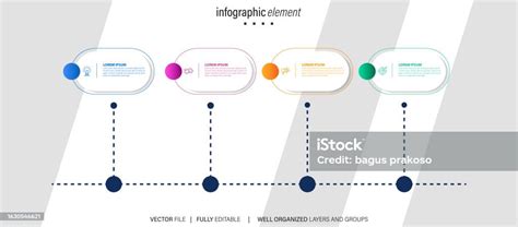 비즈니스 인포그래픽 디자인 템플릿 아이콘과 4개의 4가지 옵션 또는 단계가 있는 벡터입니다 프로세스 다이어그램 프리젠테이션 워크