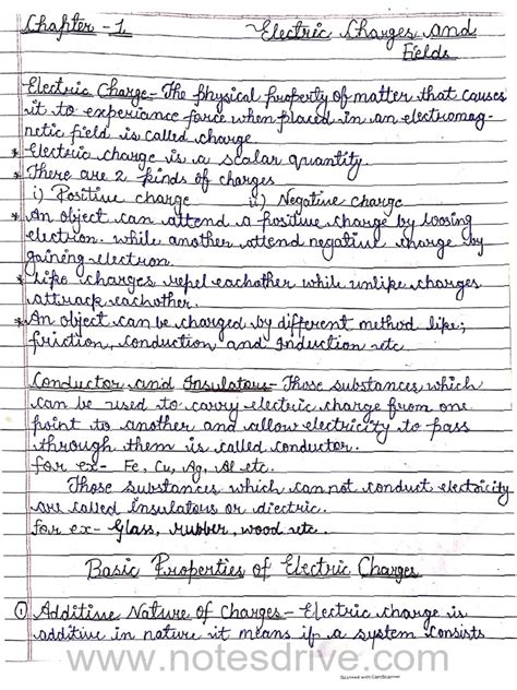 Class Xii Physics Notes Pdf