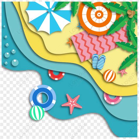 종이 컷 스타일 해변 여름편하다플립 플롭요약 Png 일러스트 무료 다운로드 Lovepik