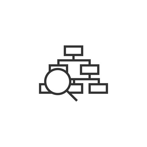 Hierarchy Diagram Icon In Flat Style Structure Search Vector