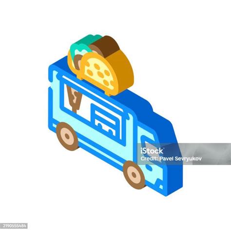 타코 푸드 트럭 아이소 메트릭 아이콘 벡터 일러스트 레이 션 3차원 형태에 대한 스톡 벡터 아트 및 기타 이미지 3차원 형태 감자 요리 거리 Istock